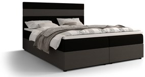 Manželská postel Boxspring 180 cm Locos (černá + šedá) (s matrací a úložným prostorem). 1046707
