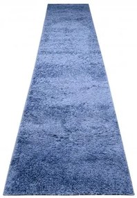 Koberec Běhoun Shaggy DELHI SFH 7388A Jednobarevný modrý Rozměr: 60x200 cm