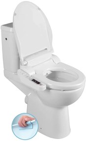 Sapho Sapho, HANDICAP WC kombi zvýšené sedátko s elektronickým bidetem BLOOMING EKO PLUS, Rimless, zadní odpad, bílá, NB-1160D-1