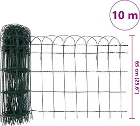 Zahradní plot práškované železo 10 x 0,65 m 141073