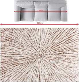 Koberec Softness krémová/hnědá 200x290cm