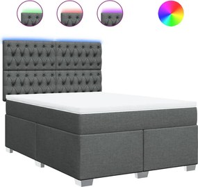 Box spring postel s matrací tmavě šedá 160x200 cm textil 3292847