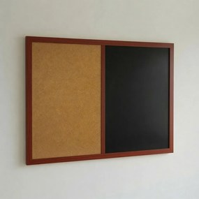 Toptabule.sk Kombinovaná tabule černá v dřevěném rámu NATURE LINE Mahagón 60x40 cm