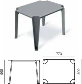 Zahradní konferenční stolek LOTTIES 77x59x56,5 cm zelený