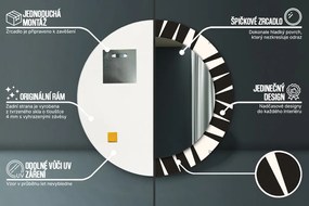 Kulaté dekorativní zrcadlo Geometrie abstrakce fi 60 cm