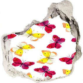 Wallmuralia Fototapeta díra na zeď 3D Motýli a květiny 75x75 cm