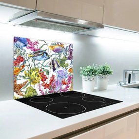 Skleněné deska do kuchyně Korálový útes 60x52 cm