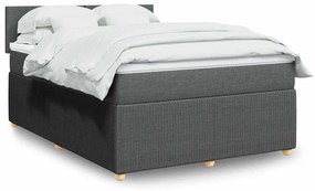 Box spring postel s matrací tmavě šedý 140 x 190 cm textil 3287445