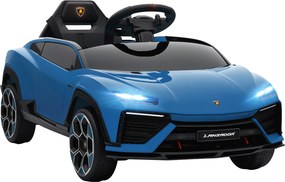 AIYAPLAY Dětské elektrické auto 12V Dětské auto s 2,4 GHz dálkovým ovládáním, 2 motory, klakson, LED, hudba, 101,5 x 49 x 43 cm, modrá
