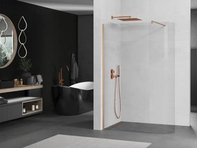 Mexen Kioto, sprchová zástěna Walk-In 100 x 200 cm, 8mm čiré sklo, měděný matný profil, 800-100-101-65-06