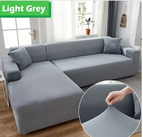 Strečový potah na pohovku či křeslo - jednobarevný Barva: světle šedá, Velikost: 4 místné 235-300 cm