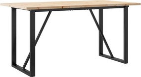 Jídelní stůl s O rámem 140 x 80 x 75,5 cm borové dřevo a ocel 3282742