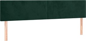 Čelo postele s LED tmavě zelené 160x5x78/88 cm samet 3121389