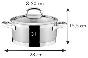 Kastrol PRESIDENT s poklicí ø 20 cm, 3,0 l