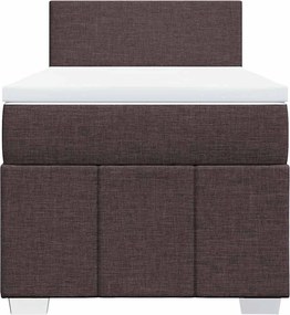 Box spring postel s matrací tmavě hnědá 90x200 cm textil 3289247