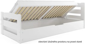 Dětská postel ERNIE s úložným prostorem 200x90 cm - přírodní borovice