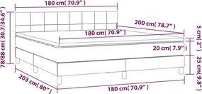 Box spring postel s matrací tmavě hnědá 180x200 cm textil 3140636
