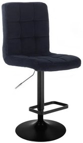 LuxuryForm DESIGN Barová židle TOLEDO VELUR na černé kulaté podstavě - černá