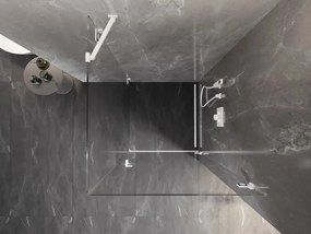 Mexen Lunar-B, pravostranný výklopný sprchový kout 70 x 70 cm, 8mm čiré sklo, bílý profil, 832-070-070-20-00-P