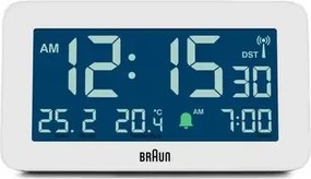 Braun BC10 bílá / Digitální budík / LCD / DCF (Rádiem řízené) / 1x AA