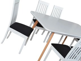 stoly/jidelni-stul-oslo-8 deska stolu bílá, podnož ořech, nohy černá