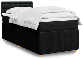 Box spring postel s matrací černá 90x200 cm textil 3287355
