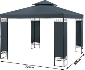 Zahradní altán antracitový 3 x 3 m 108722