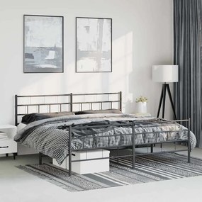 Kovový rám postele bez matrace s čelem bílý 75 x 190 cm