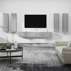 vidaXL 6dílný set TV skříněk kompozitní dřevo [3114354] Barva: šedá sonoma