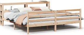Rám postele s čelem 200 x 200 cm masivní borové dřevo 3305951