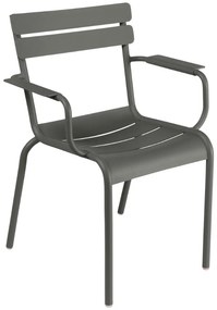 OnaDnes -20% Šedozelená kovová zahradní židle Fermob Luxembourg s područkami