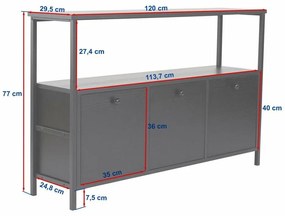 Skříňka Solace Atlantic Pine and Black