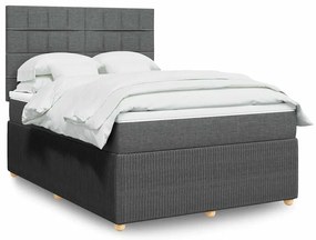 Box spring postel s matrací tmavě šedý 140 x 190 cm textil 3292052
