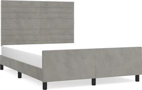 Rám postele bez matrace světle šedý 140 x 190 cm samet 3125812