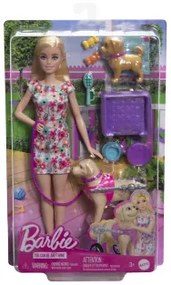 Barbie Panenka a pejsek s invalidním vozíčkem HTK37