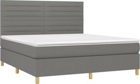 Box spring postel s matrací tmavě šedá 180x200 cm textil 3142434