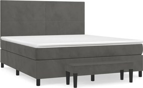 Box spring postel s matrací tmavě šedá 160x200 cm samet 3137732