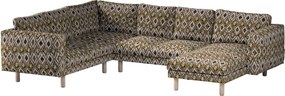 Potah na pohovku IKEA Norsborg rohová, 5-místná se šezlongem barva vícebarevná látka pletený vzor, vzorované