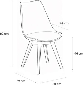 Jídelní set Nuoro 4+1, bílá / černá