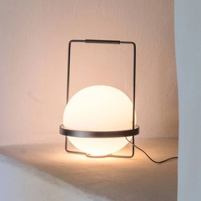 Stolní lampa Vibia Palma 3740 LED ze skla, grafitová barva