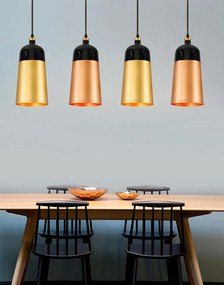 Toolight Fox B, závěsná lampa 1xE27 APP196-1CP, černá-růžové zlato, OSW-00177