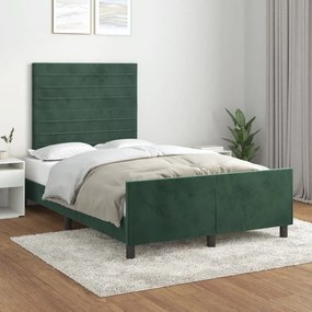 Rám postele bez matrace tmavě zelená 120 x 200 cm samet 3125809