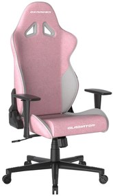 Herní židle DXRacer GLADIATOR - látka, růžová / bílá