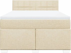 Box spring postel s matrací krémová 140x200 cm textil 3285916