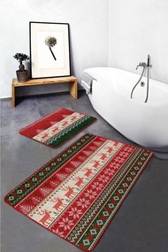 Sametové koupelnové předložky v sadě 2 ks 60x100 cm Merry Christmas – Mila Home