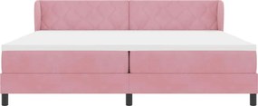 Postel s boxspringem s čelo Růžová 200 x 200 cm samet 3340465
