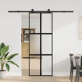 Posuvné dveře s kováním 76x205 cm tvrzeného sklo a hliník 3332974