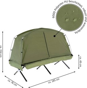 E-CrossStu GmbH​  Kempinkové lehátko se stanem 190 x 80 cm  600D  |zelená, Barvy a parametry Zelená