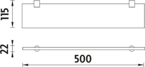 Nimco Police bez ohrádky, 50 cm BORMO černá - BRC 11091B-50-90