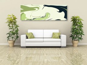 Obraz moderní zelená abstrakce - 120x40 cm